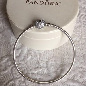 Pandora | Jewelry | Pandora Heart Bangle Bracelet | Poshmark